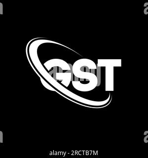GST circle letter logo design with circle and ellipse shape. GST ...