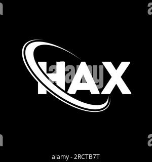 HAX circle letter logo design with circle and ellipse shape. HAX ...