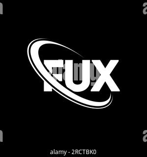 FUX circle letter logo design with circle and ellipse shape. FUX ...