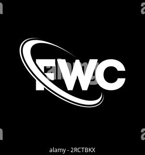 FWC circle letter logo design with circle and ellipse shape. FWC ...