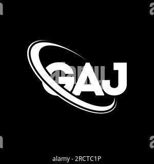 GAJ circle letter logo design with circle and ellipse shape. GAJ ...