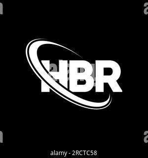 HBR circle letter logo design with circle and ellipse shape. HBR ...