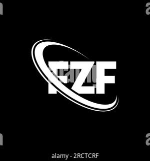 FZF circle letter logo design with circle and ellipse shape. FZF ...