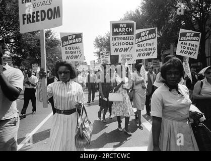 August 28, 1963 - A large group of activists at the March on Washington ...