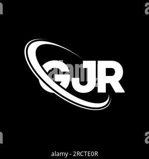 GJR circle letter logo design with circle and ellipse shape. GJR ...