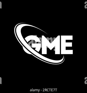 GME circle letter logo design with circle and ellipse shape. GME ...