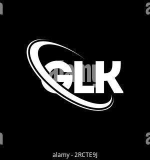 GLK circle letter logo design with circle and ellipse shape. GLK ...