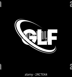 GLF circle letter logo design with circle and ellipse shape. GLF ...
