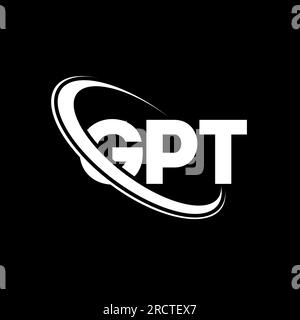 GPT circle letter logo design with circle and ellipse shape. GPT ellipse letters with ...