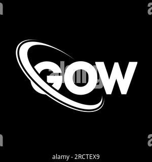 GOW circle letter logo design with circle and ellipse shape. GOW ...