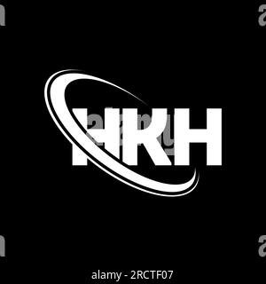 HKH circle letter logo design with circle and ellipse shape. HKH ...