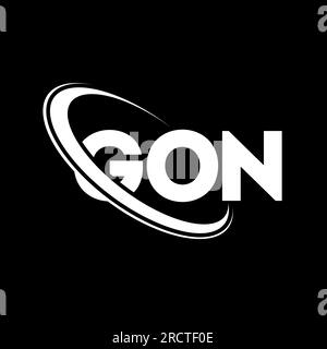 GON circle letter logo design with circle and ellipse shape. GON ...