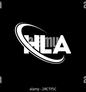 HLA circle letter logo design with circle and ellipse shape. HLA ...