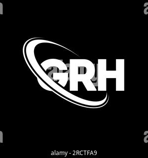 GRH circle letter logo design with circle and ellipse shape. GRH ...