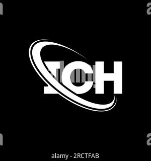 ICH circle letter logo design with circle and ellipse shape. ICH ...