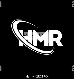HMR circle letter logo design with circle and ellipse shape. HMR ...