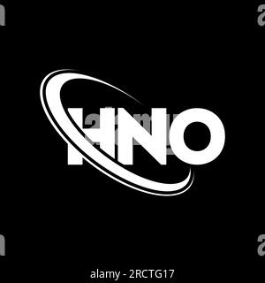 HNO circle letter logo design with circle and ellipse shape. HNO ...