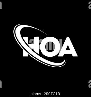 HOA letter logo design for technology company. HOA logo design black ...