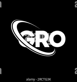 GRO circle letter logo design with circle and ellipse shape. GRO ...