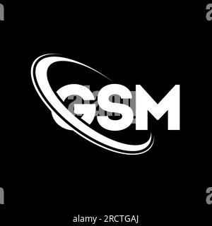 GSM circle letter logo design with circle and ellipse shape. GSM ...