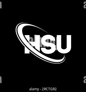 HSU circle letter logo design with circle and ellipse shape. HSU ...