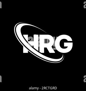 HRG circle letter logo design with circle and ellipse shape. HRG ...
