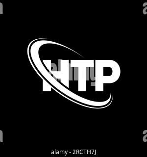 HTP circle letter logo design with circle and ellipse shape. HTP ...