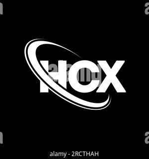 HCX circle letter logo design with circle and ellipse shape. HCX ...