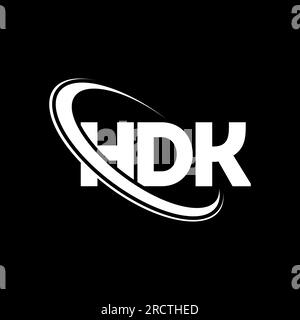 HDK circle letter logo design with circle and ellipse shape. HDK ...