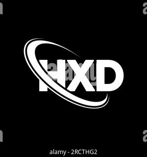 HXD circle letter logo design with circle and ellipse shape. HXD ...