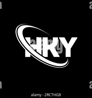 HKY circle letter logo design with circle and ellipse shape. HKY ...