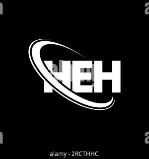 HEH circle letter logo design with circle and ellipse shape. HEH ...