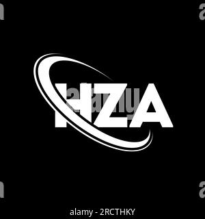 HZA circle letter logo design with circle and ellipse shape. HZA ...
