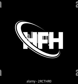 HFH circle letter logo design with circle and ellipse shape. HFH ...