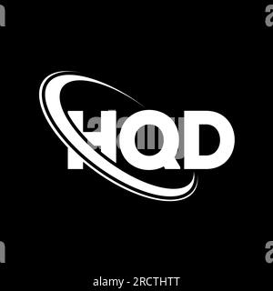 HQD circle letter logo design with circle and ellipse shape. HQD ...