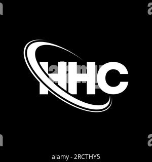 HHC circle letter logo design with circle and ellipse shape. HHC ...