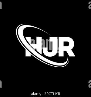 HJR circle letter logo design with circle and ellipse shape. HJR ...