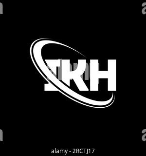 IKH circle letter logo design with circle and ellipse shape. IKH ...
