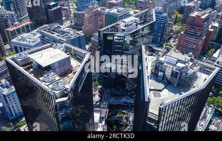 Drone view of Mercado Urbano Tobalaba MUT, in Santiago, Las Condes ...