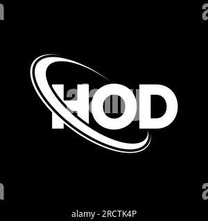 HOD circle letter logo design with circle and ellipse shape. HOD ...