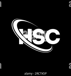 HSC circle letter logo design with circle and ellipse shape. HSC ...
