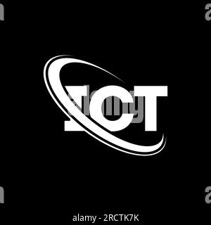ICT circle letter logo design with circle and ellipse shape. ICT ...