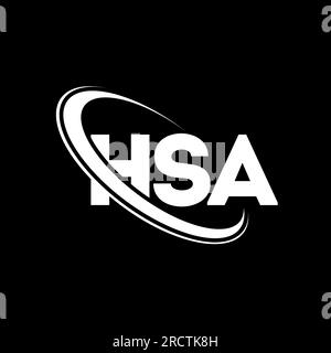 HSA circle letter logo design with circle and ellipse shape. HSA ...