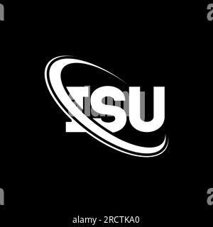 ISU circle letter logo design with circle and ellipse shape. ISU ...