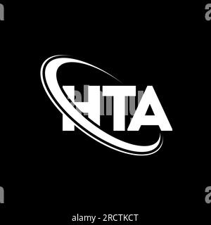 HTA circle letter logo design with circle and ellipse shape. HTA ...