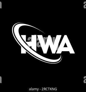 HWA circle letter logo design with circle and ellipse shape. HWA ...