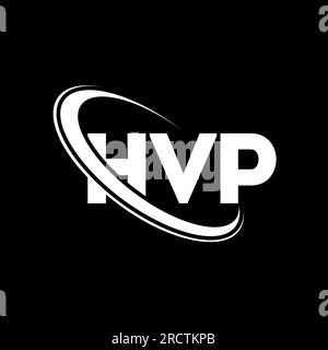 HVP circle letter logo design with circle and ellipse shape. HVP ellipse letters with ...