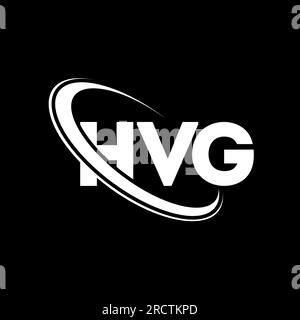 HVG circle letter logo design with circle and ellipse shape. HVG ...