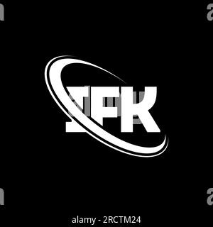 IFK circle letter logo design with circle and ellipse shape. IFK ...