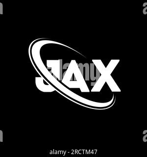 JAX circle letter logo design with circle and ellipse shape. JAX ...